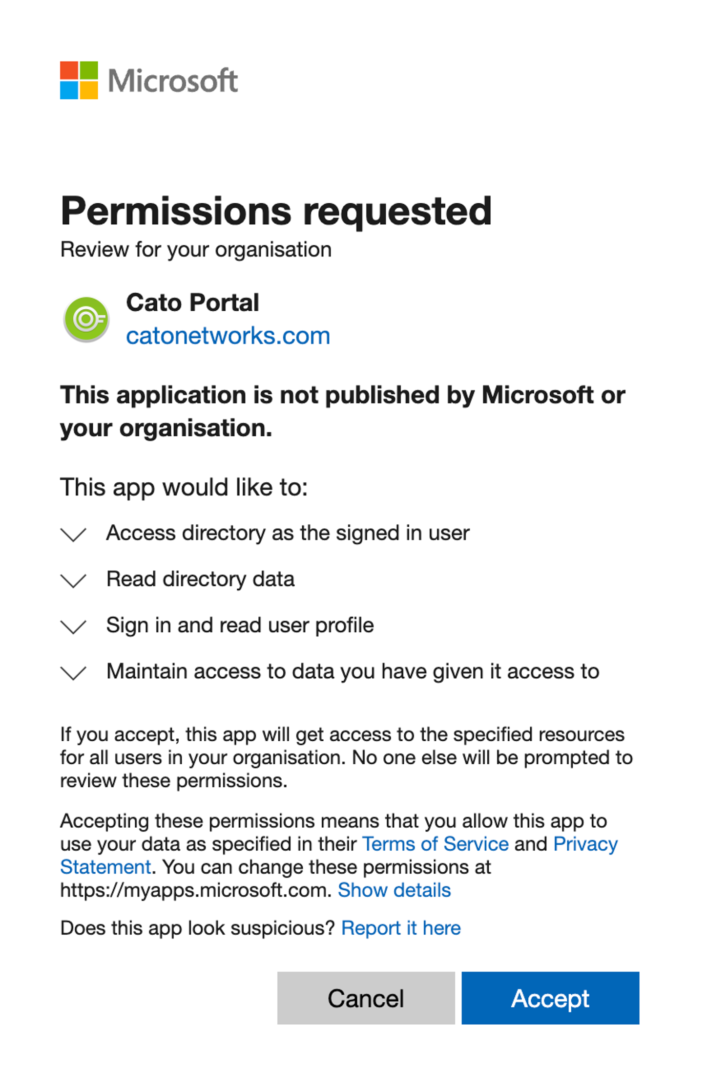 Configuring Azure SSO for Your Account – Cato Learning Center