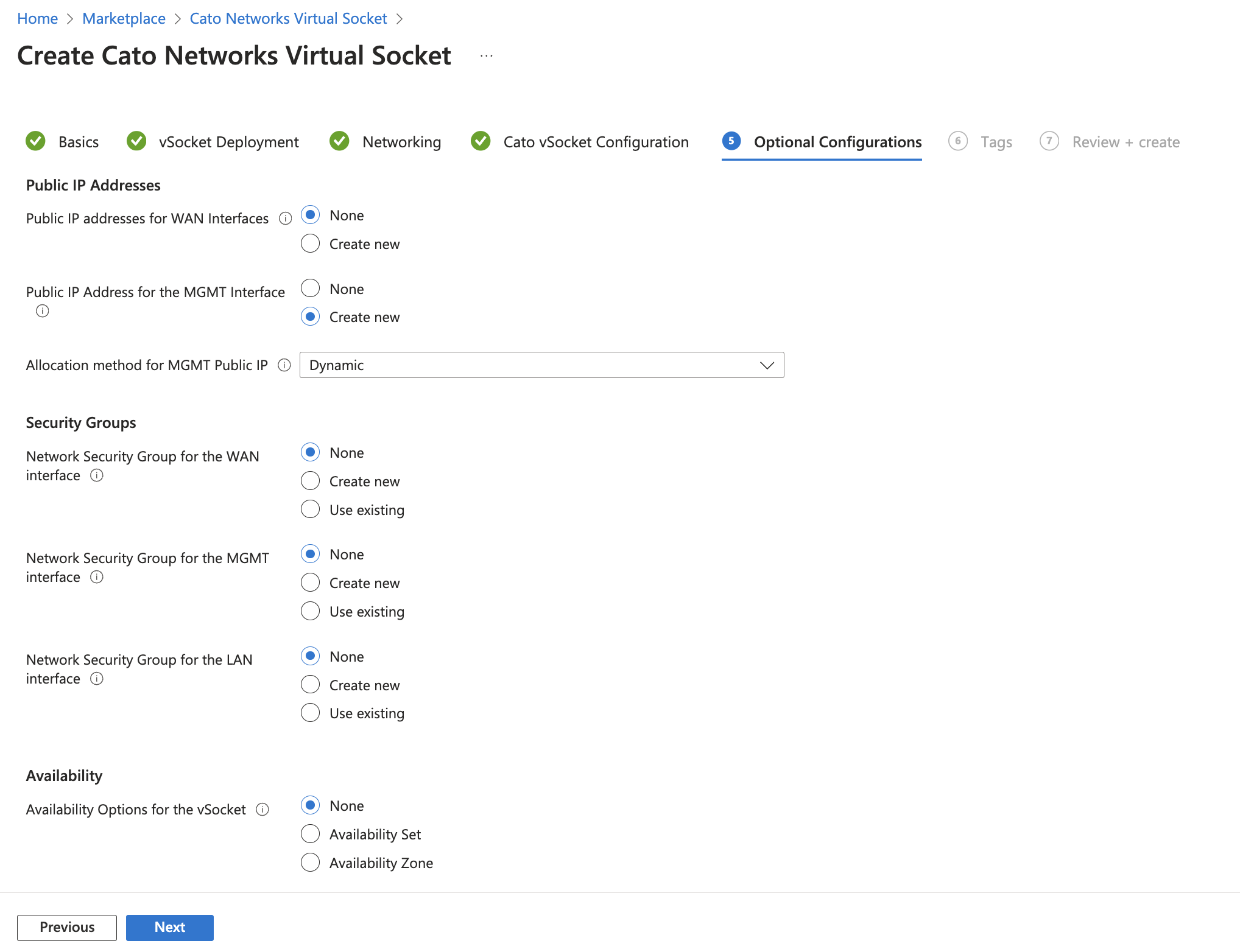 Deploying Azure vSockets from the Marketplace – Cato Learning Center