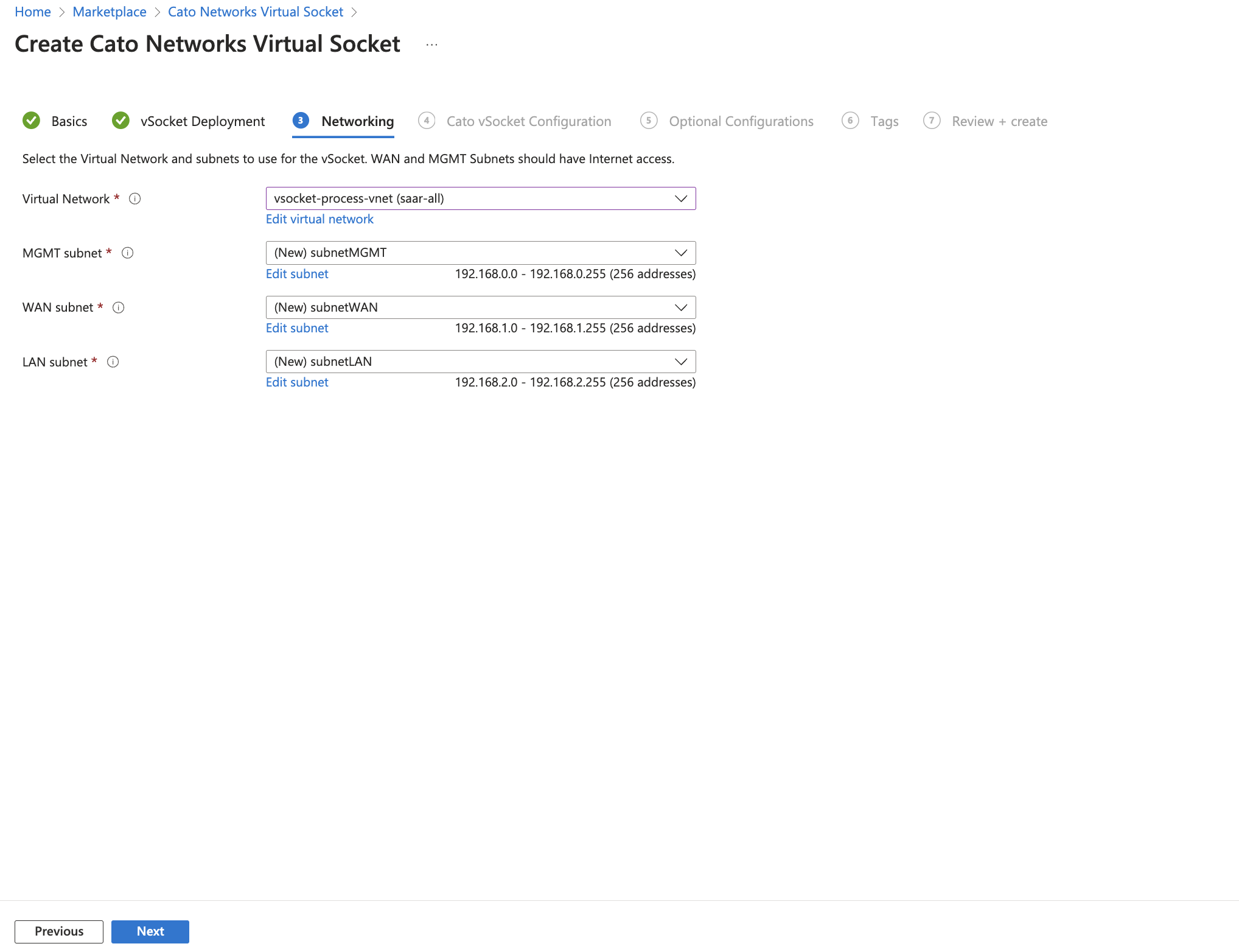 Deploying Azure vSockets from the Marketplace – Cato Learning Center