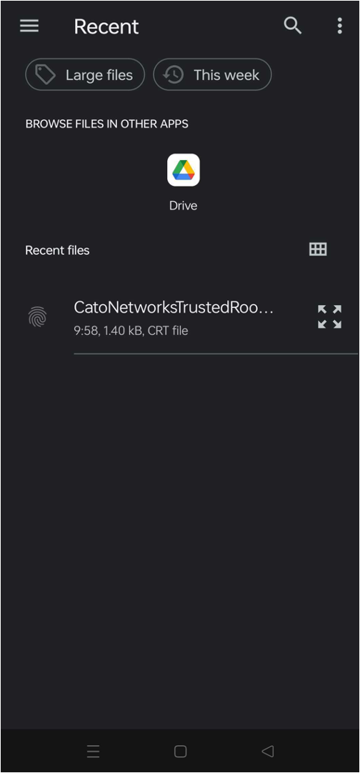 Installing the Cato Certificate on Android Devices – Cato Learning Center