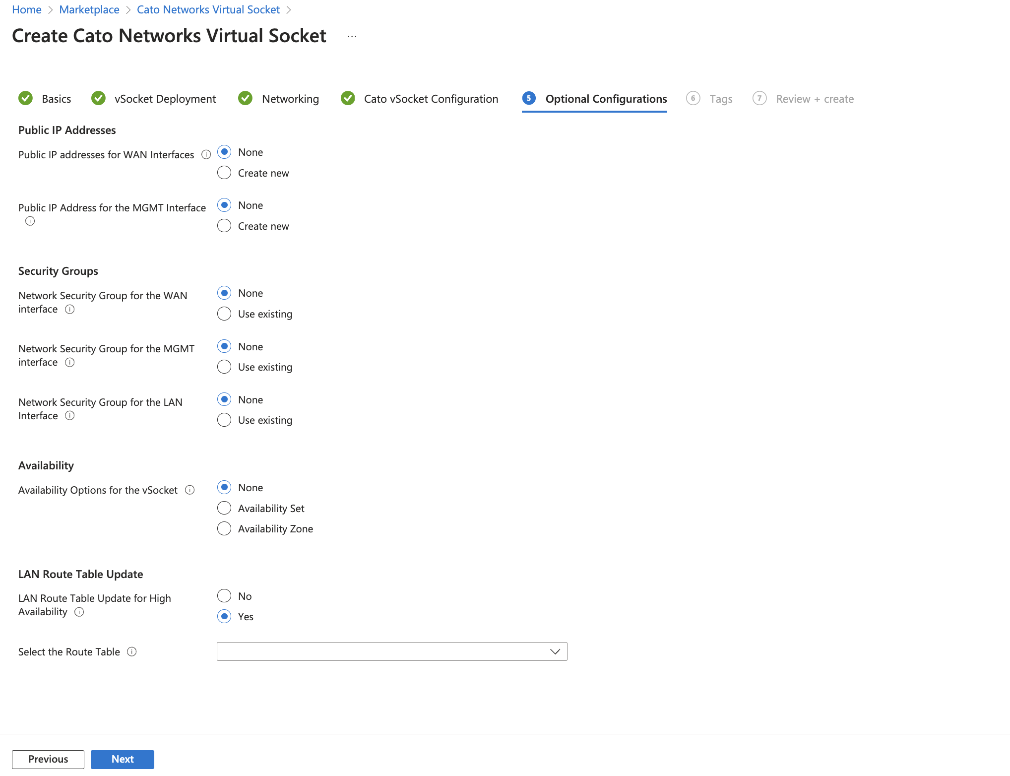 Deploying Azure vSockets from the Marketplace – Cato Learning Center