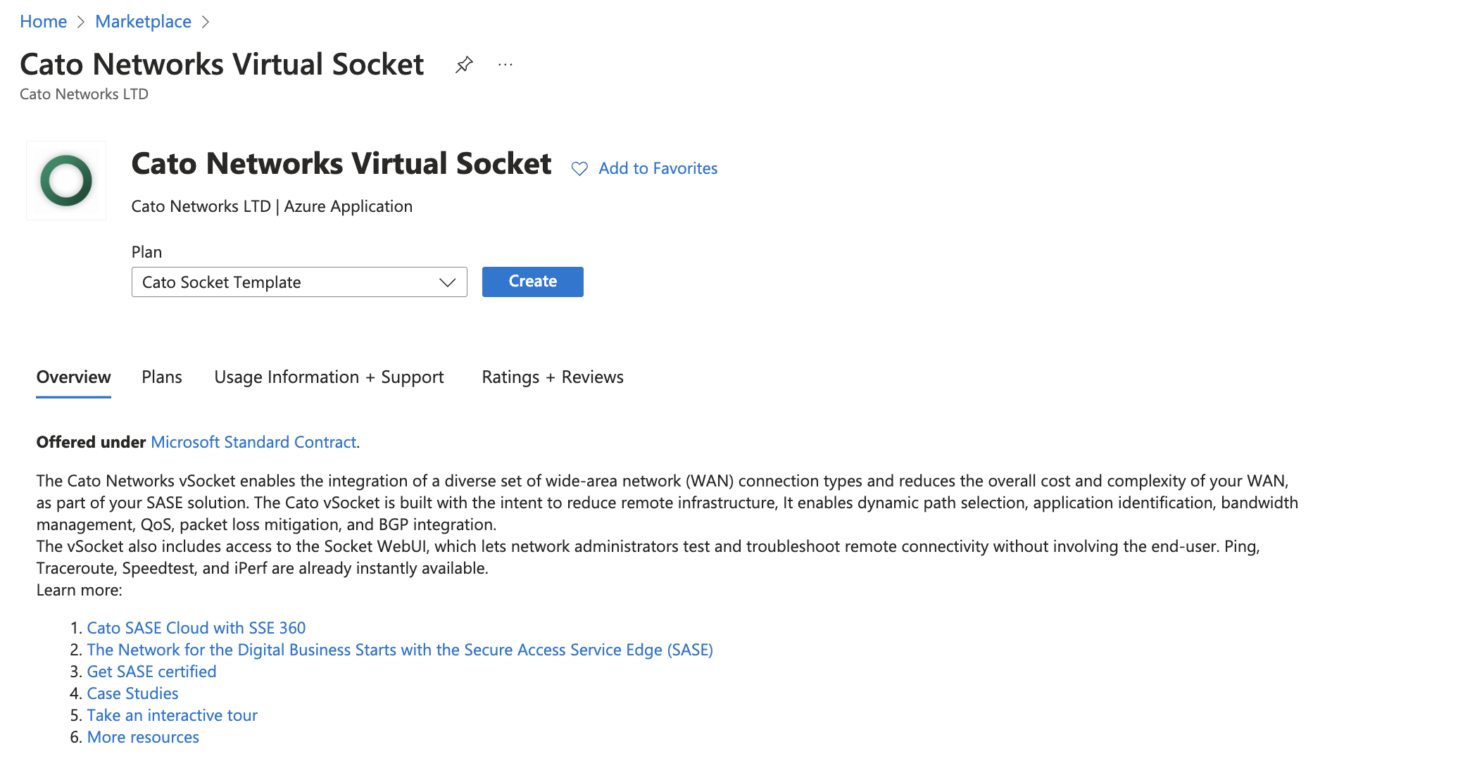 Deploying Azure vSockets from the Marketplace – Cato Learning Center