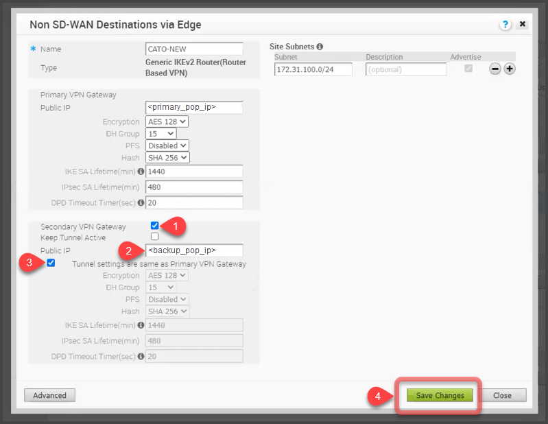 Cato Cloud to VMware Edge via HA IPsec Tunnels – Cato Learning Center