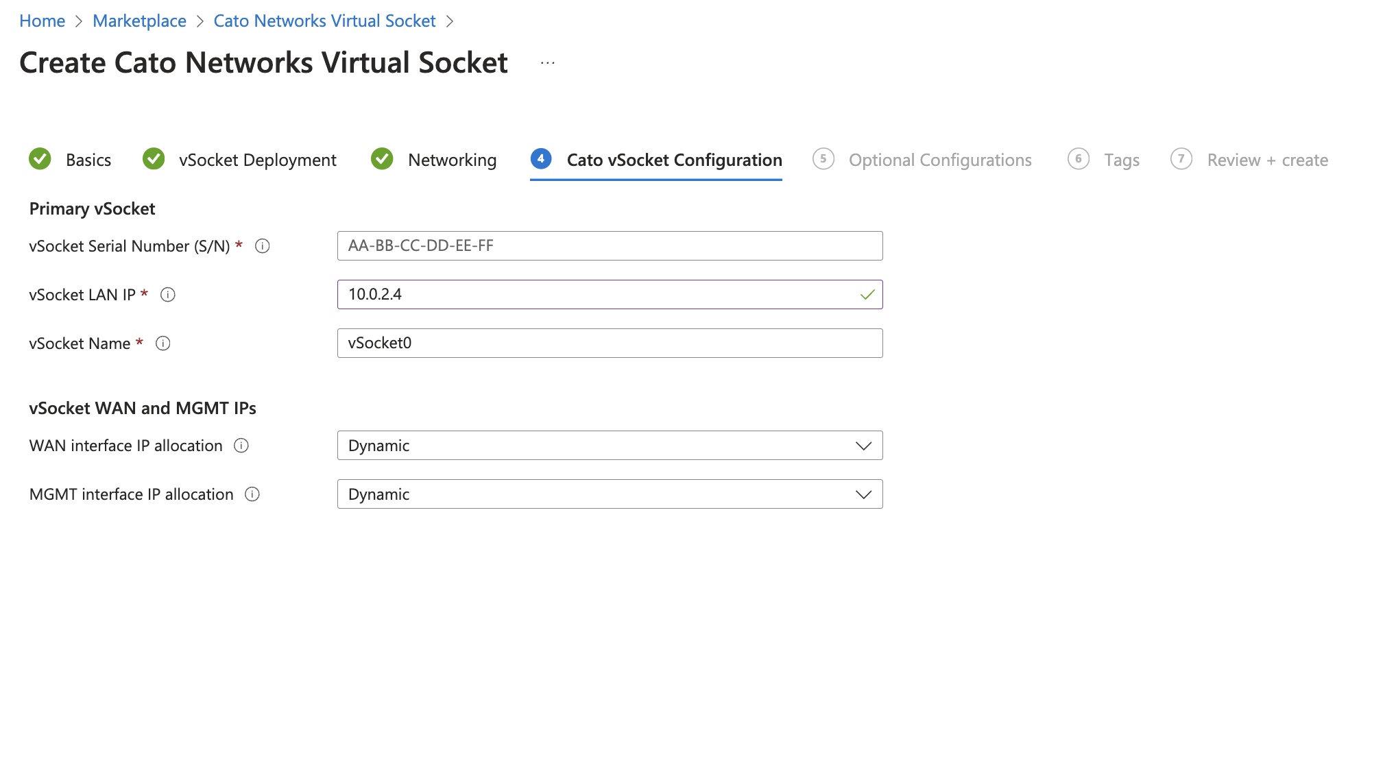 Deploying Azure vSockets from the Marketplace – Cato Learning Center