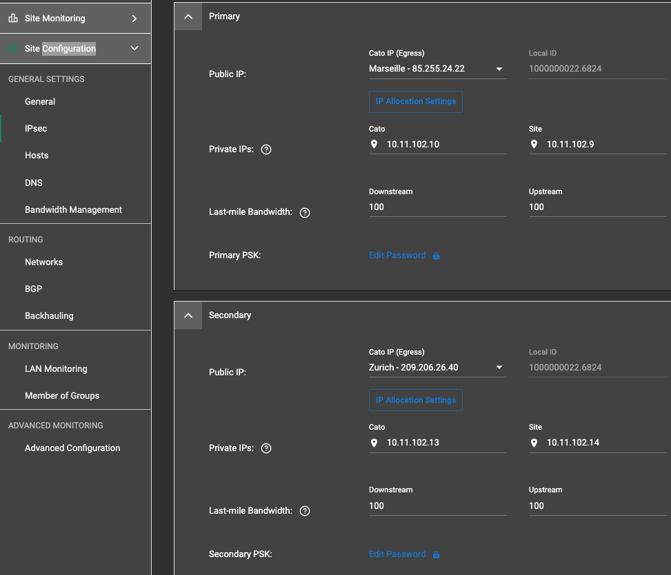 Cato Cloud to FortiGate via HA IPSec Tunnels – Cato Learning Center