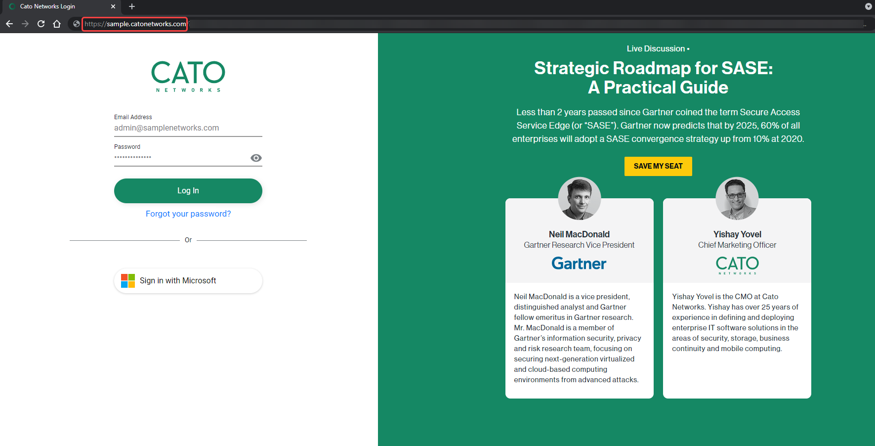 Configuring SSO and the Subdomain for the Account – Cato Learning Center