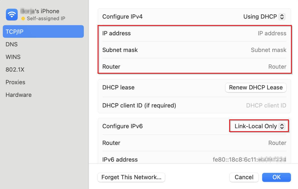 Cliente SDP macOS não consegue conectar-se com o Hotspot do iPhone – Base de Conhecimento