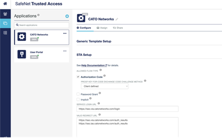 Configuración de SafeNet Trusted Access SSO para su Cuenta – Base de Conocimientos