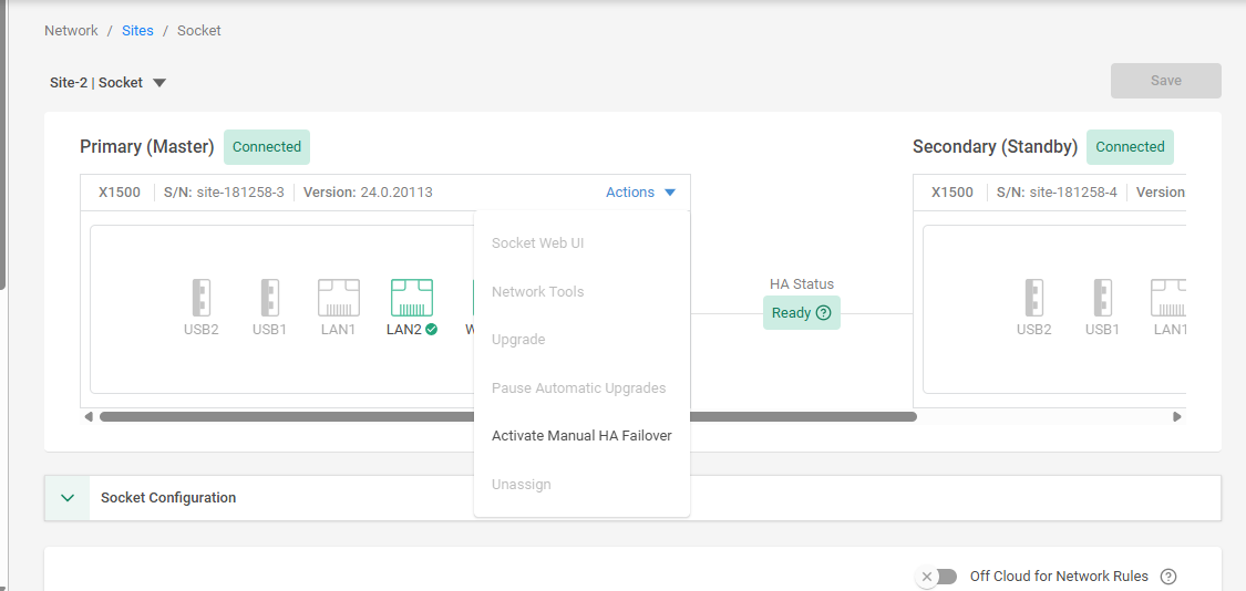 Manually Activate Socket HA Failover – Cato Learning Center